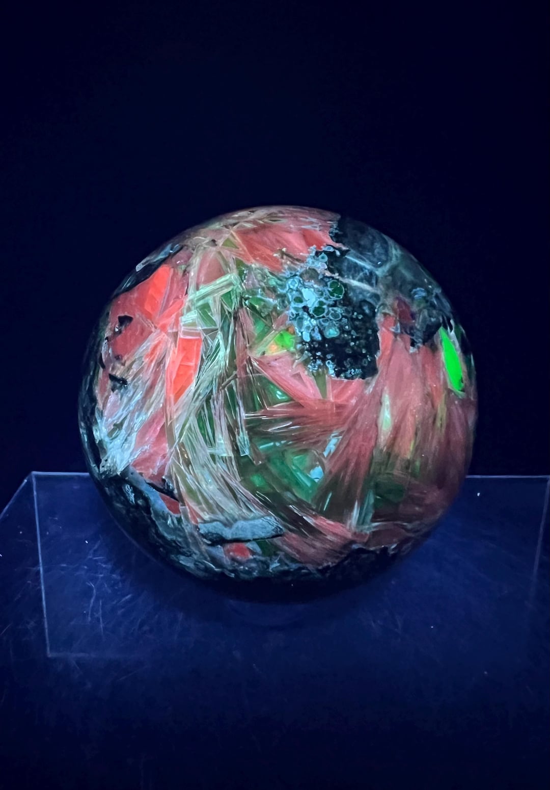 Very Rare Volcano Agate With Mangano Calcite Sphere. 67mm. Amazing and ...