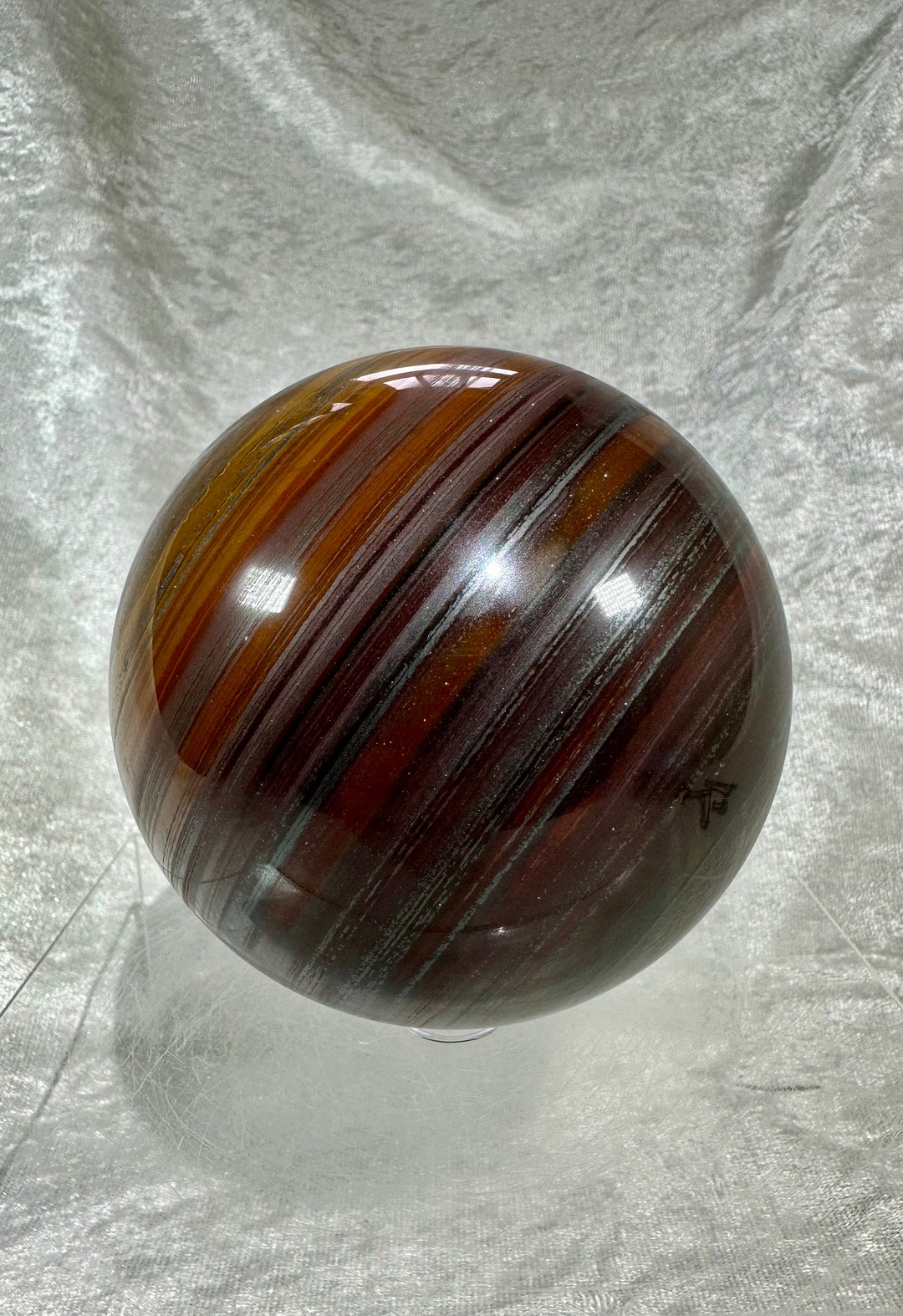 Very Rare Tiger Iron Crystal Sphere. 94mm High Quality Display Crystal ...