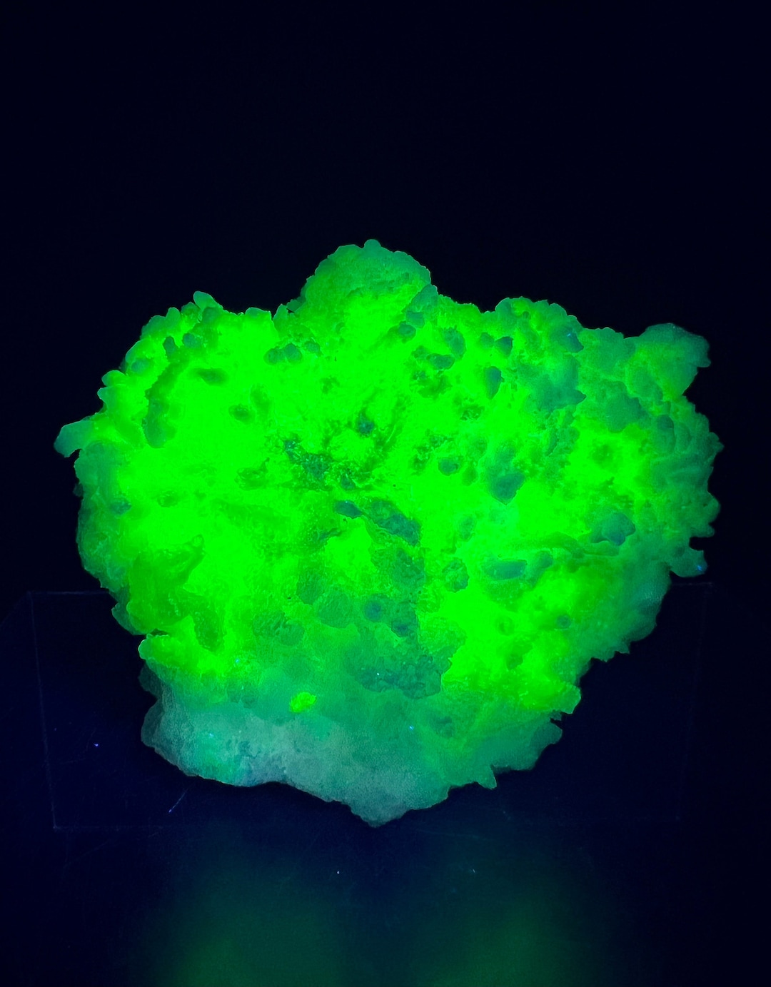 Rare Cave Calcite With Selenite Cluster. Incredible UV Reaction ...