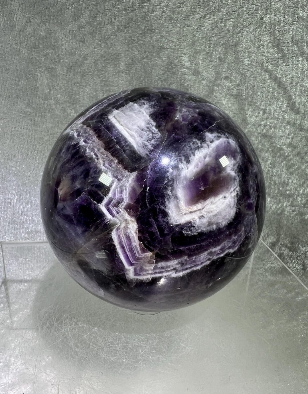 Dream Amethyst Sphere: Large Chevron Crystal (78mm) - Etsy