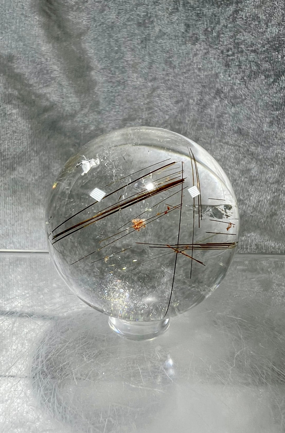 Incredible Rare Golden Rutile Quartz Sphere. 47mm. Amazing Rainbows ...