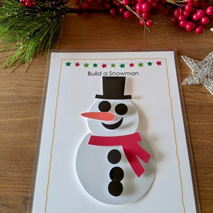 Christmas Busy Book Build a Snowman, Winter Learning Activity, Toddler ...