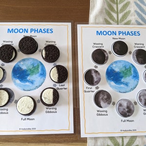 Moon Phases Printable, Phases of the Moon Flashcards, Educational ...