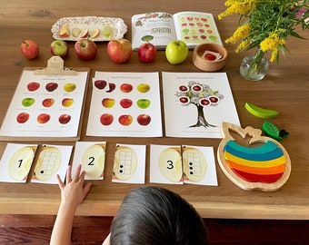 Apple Preschool Bundle Fall Nature Montessori Busy Book - Etsy