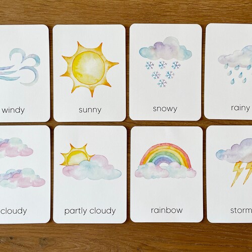The Weather Cards Printable MONTESSORI MATERIALS PRINTABLE - Etsy