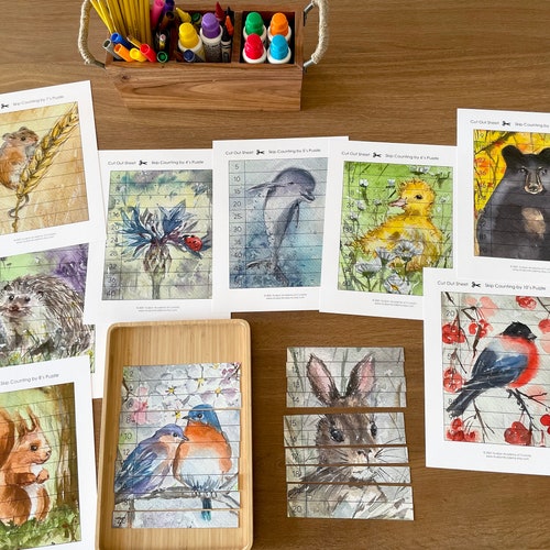 Animals Counting Puzzle Numbers and Counting Forest - Etsy