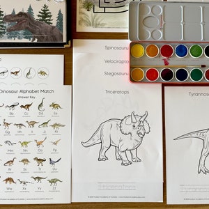 Dinosaur Printable Activity Bundle for Kids; Alphabet Tracing ...