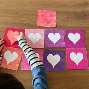 Valentine's Day Hearts Color Matching: Montessori Printable (PDF) - Etsy