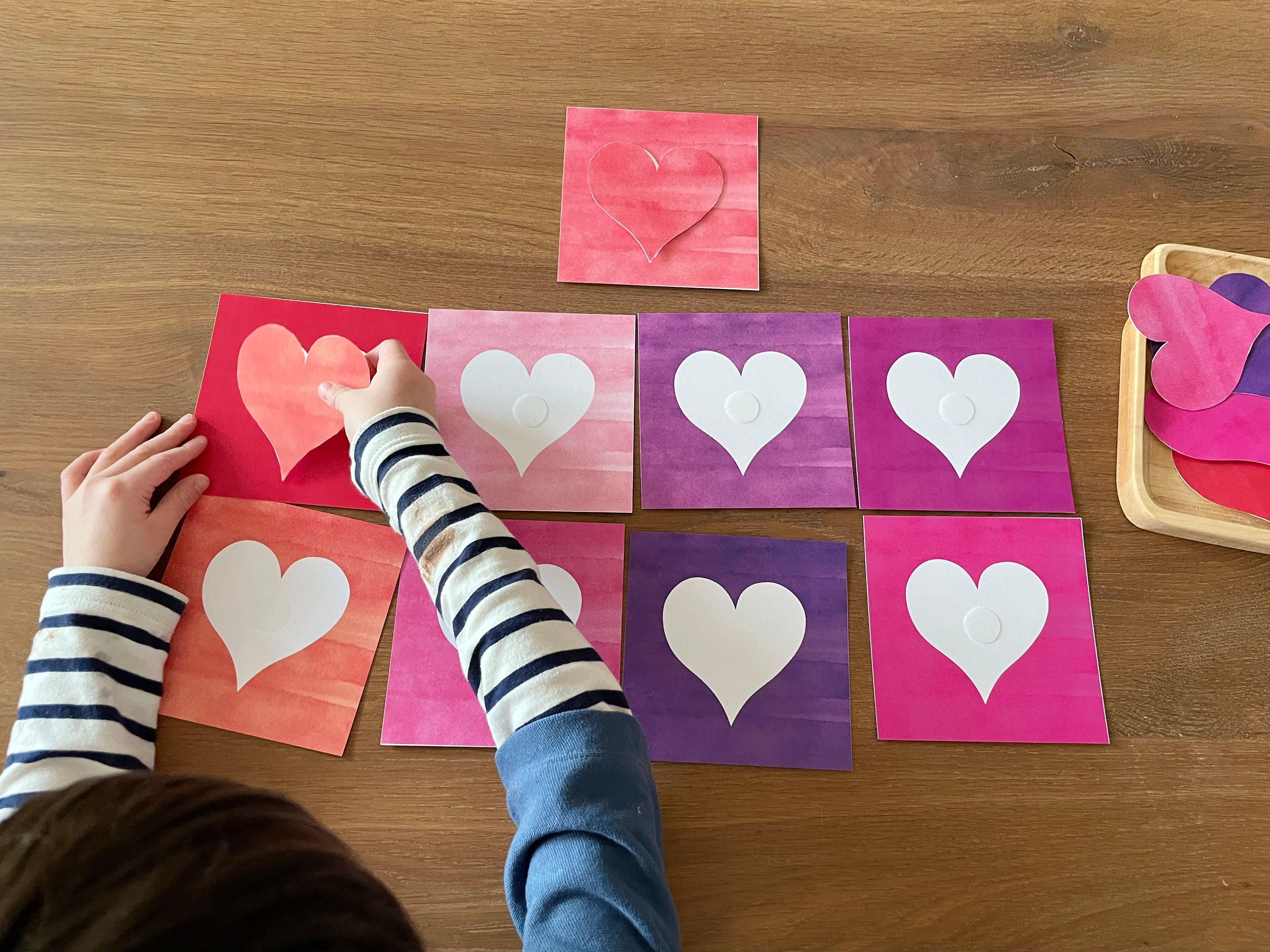 Valentine's Day Hearts Color Matching: Montessori Printable (PDF) - Etsy