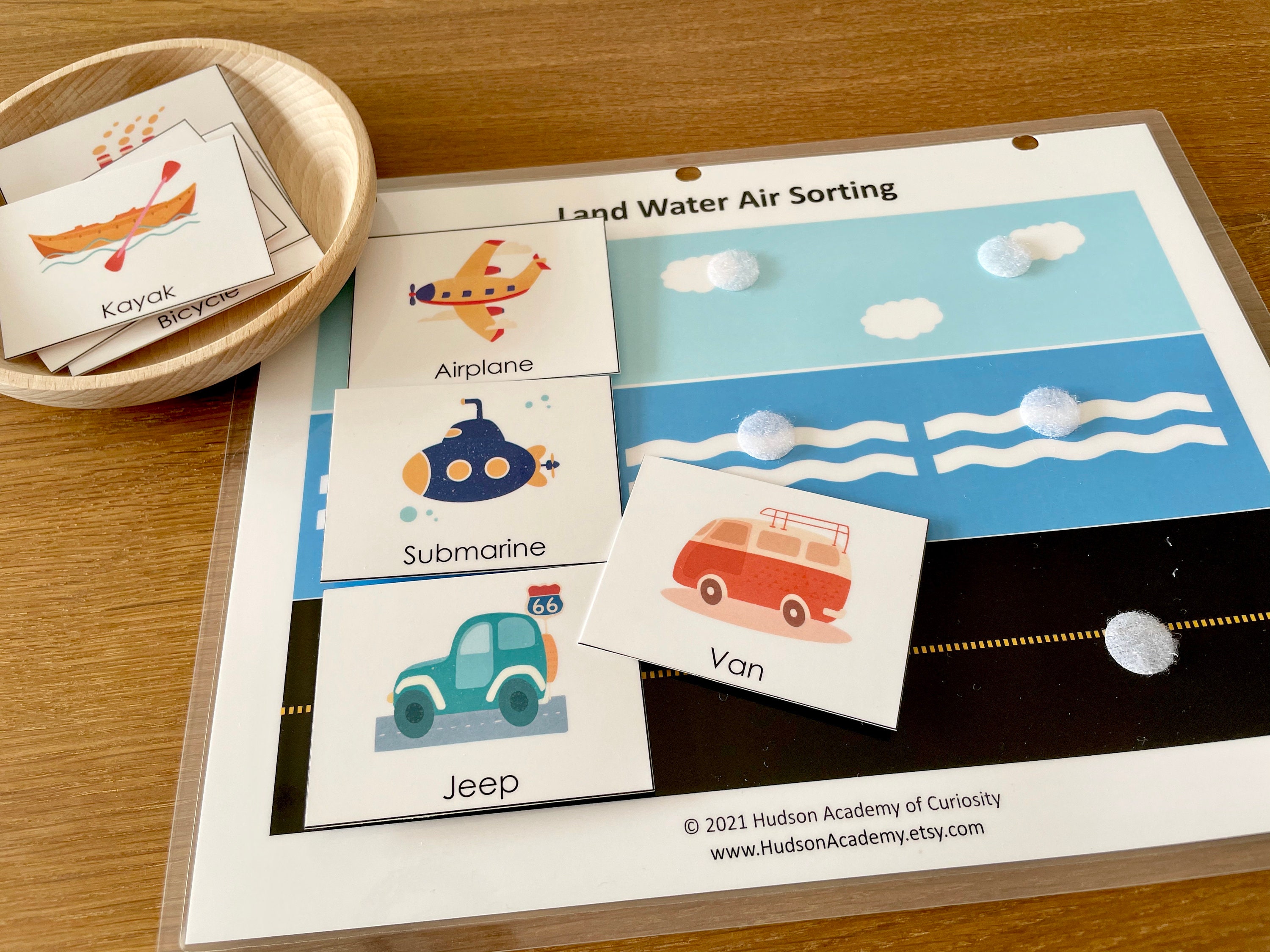 Toddler Busy Book Page Land Water Air Sorting Things That Go | Etsy