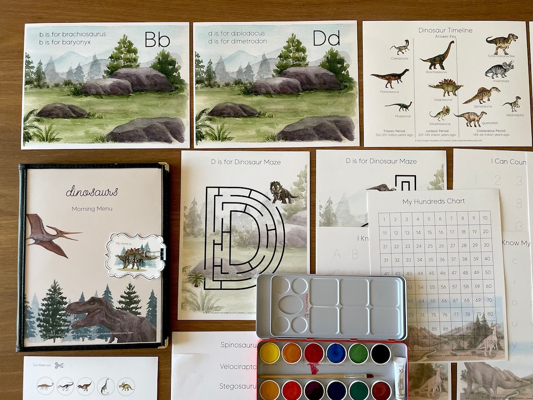 Dinosaur Activity Bundle: Alphabet, Bingo, Coloring Pages (PDF) - Etsy