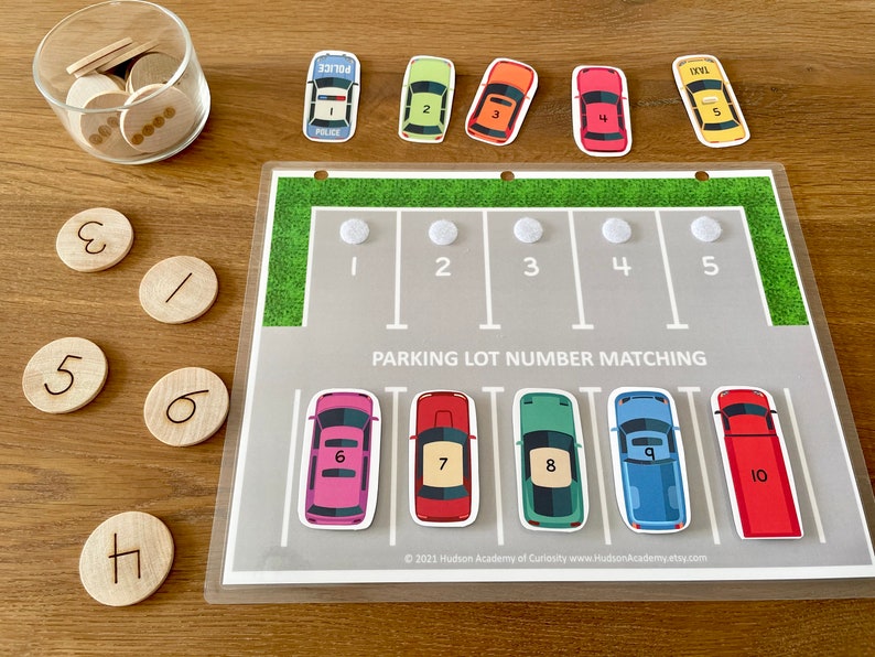 Toddler Busy Book Page Parking Lot Number Matching Things - Etsy