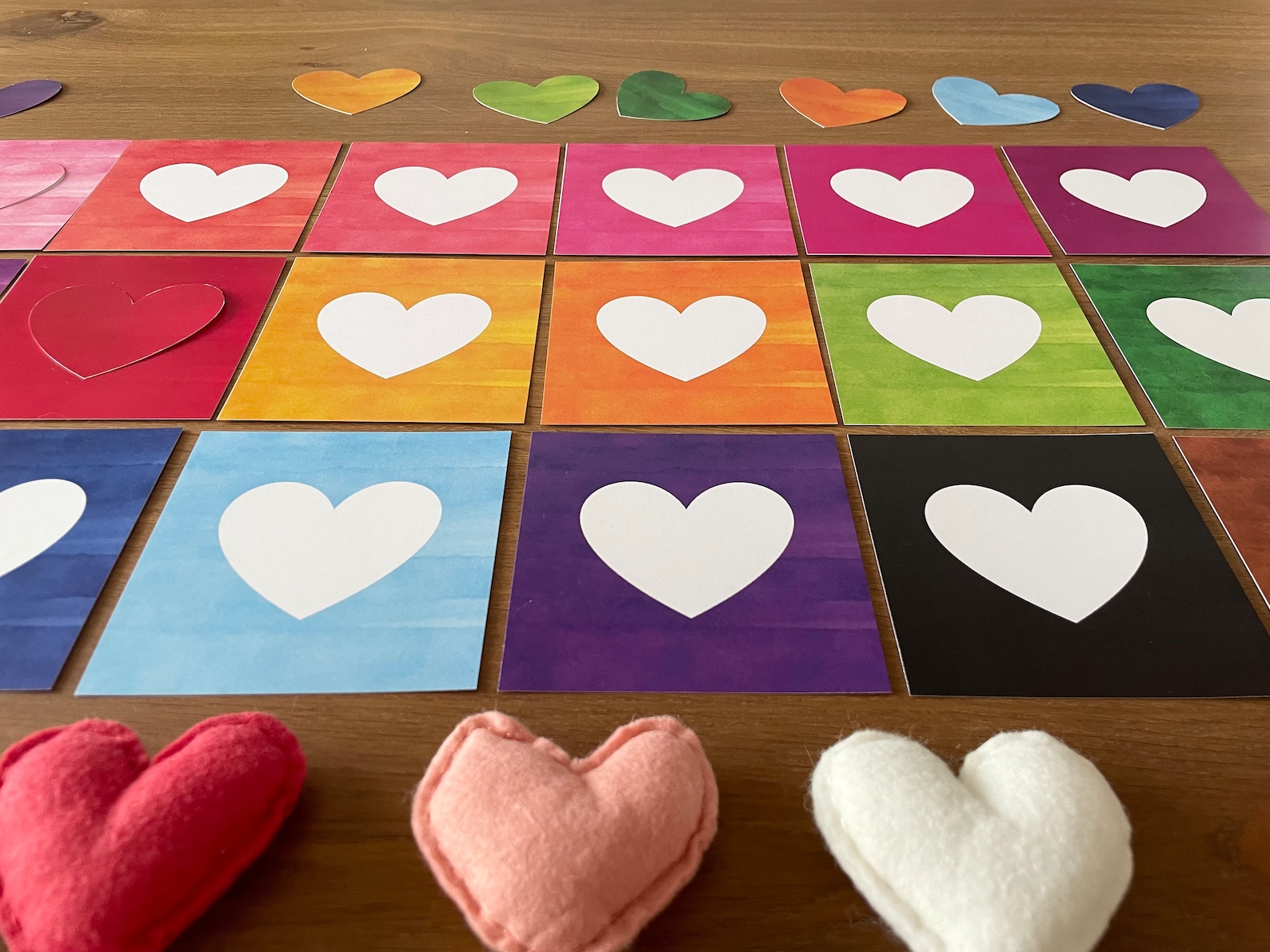 Valentine's Day Hearts Color Matching: Montessori Printable (PDF) - Etsy