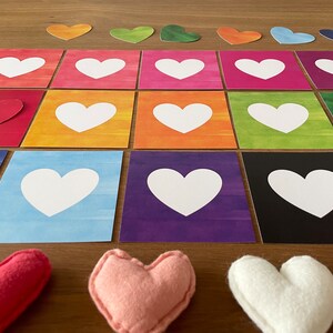 Valentine's Day Hearts Color Matching: Montessori Printable (PDF) - Etsy