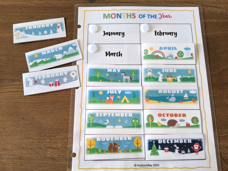 BUSY BOOK Page Printable Busy Book Months of the Year | Etsy