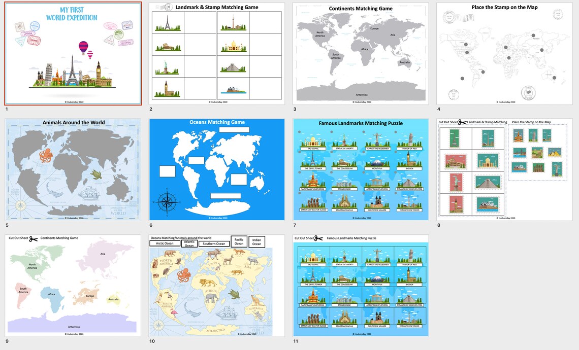 BUSY BOOK PRINTABLE World Map for Preschool and Kindergarten | Etsy