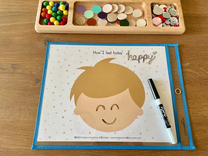 Emotions Play Dough Mats Playdoh Gift for Kids Busy Book - Etsy