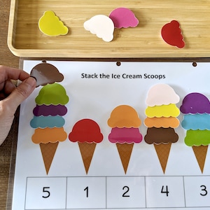 Ice Cream Counting Busy Book Page: Toddler Learning (digital Download ...