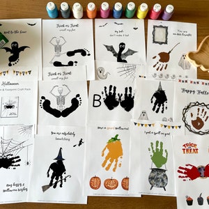 Halloween Handprint Craft Bundle, Skeleton Handprint Footprint, Craft ...