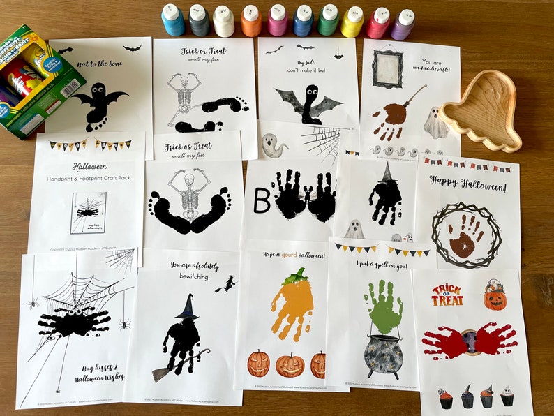 Halloween Handprint Footprint Art: DIY Craft Bundle (PDF) - Etsy
