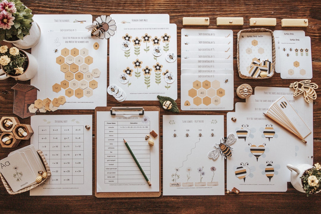 Beekeeping Math Unit, Shape Matching, Skip Counting, Preschool ...
