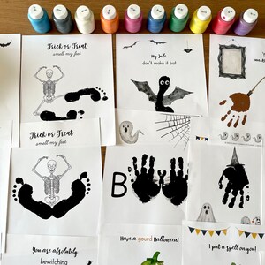 Halloween Handprint Craft Bundle, Skeleton Handprint Footprint, Craft ...
