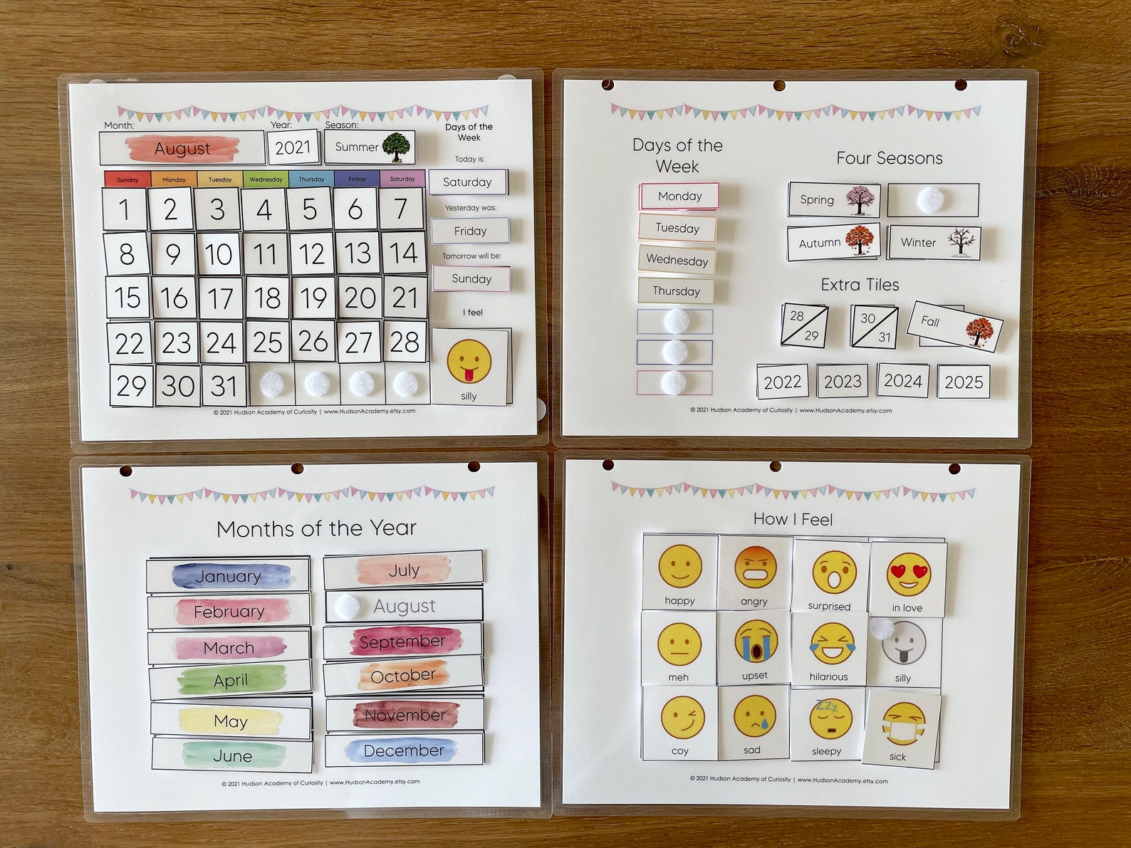 Perpetual Calendar Printable: Homeschool Learning, Circle Time (PDF) - Etsy