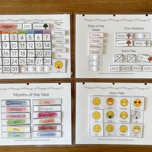 Perpetual Calendar Printable, Morning Basket, Morning Binder, Preschool ...