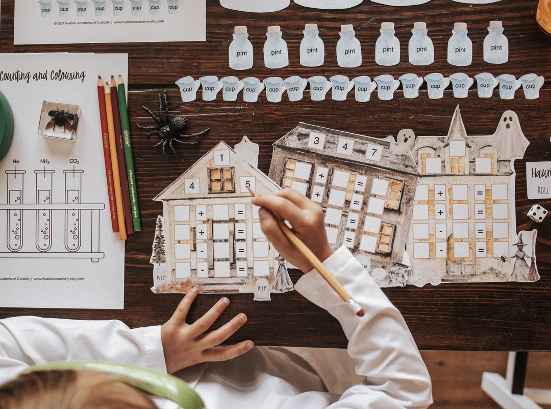 Halloween Chemistry Math Unit: Preschool Kindergarten Addition (digital ...