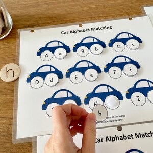 Toddler Busy Book Page, Car Alphabet Matching, Toddler Abcs Learning ...