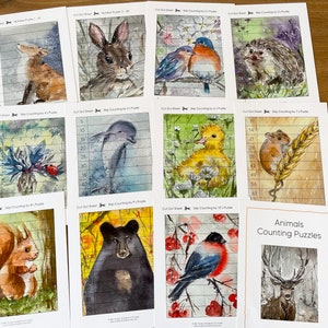 Animals Counting Puzzle, Numbers and Counting, Forest Schooling, Skip ...