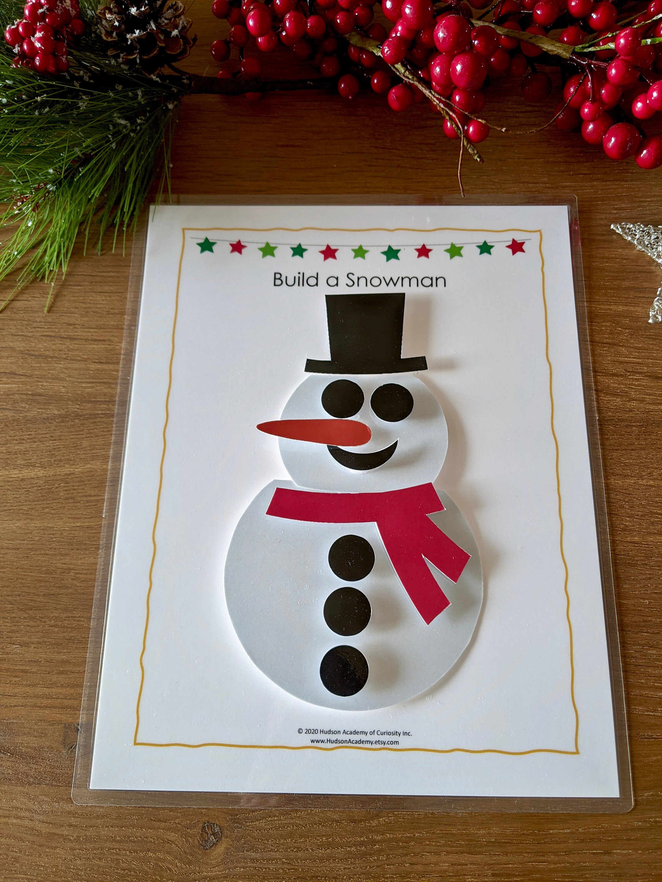 Christmas Busy Book Build a Snowman Winter Learning Activity | Etsy