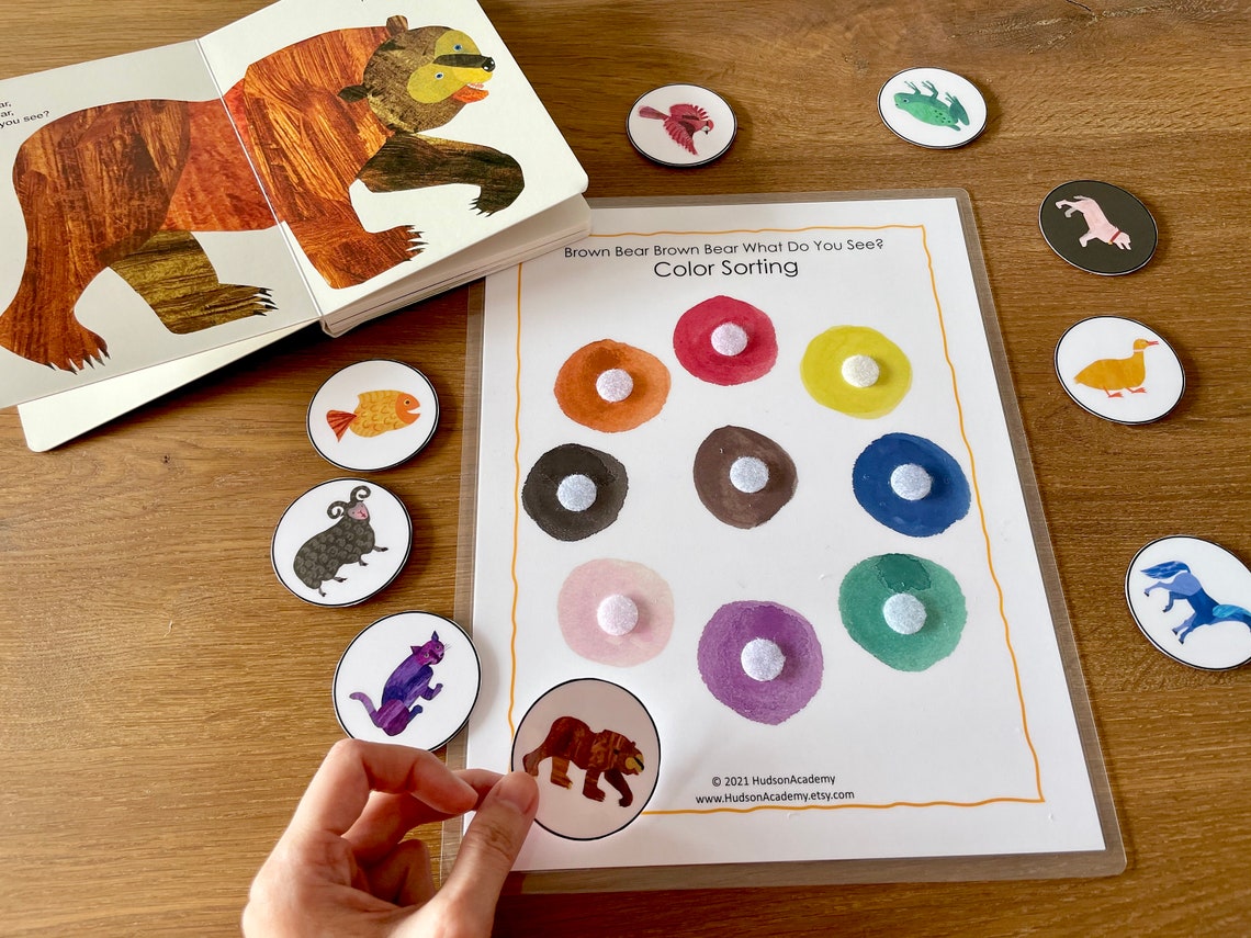 Brown Bear Busy Book: Shape & Color Sorting Game (digital Download) - Etsy