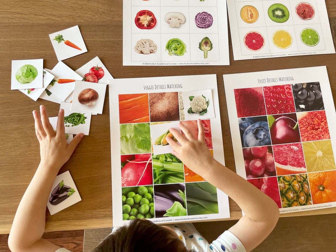 Fruit & Veggie Matching Cards: Montessori Printable (PDF) - Etsy