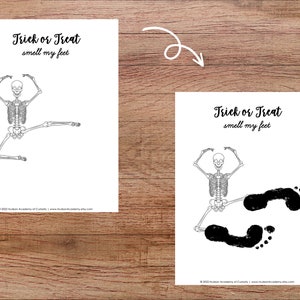 Halloween Handprint Craft Bundle, Skeleton Handprint Footprint, Craft ...