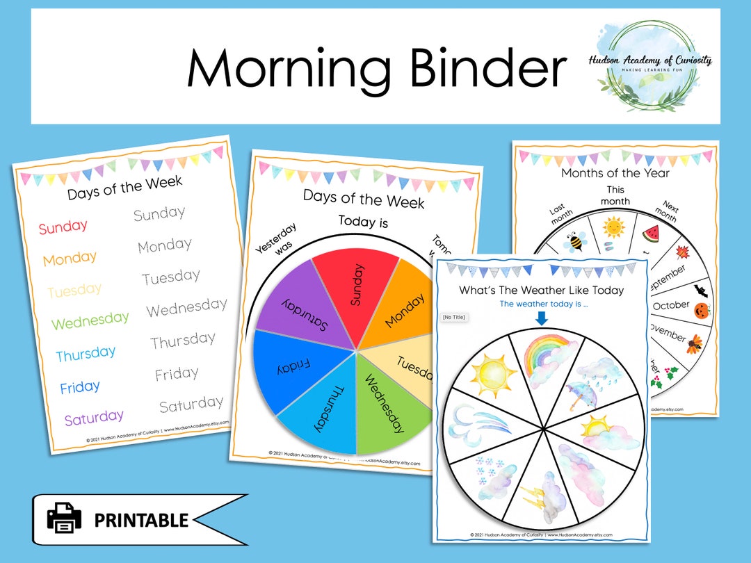 Morning Board Printable, Circle Time Printable, Morning Basket, Morning ...