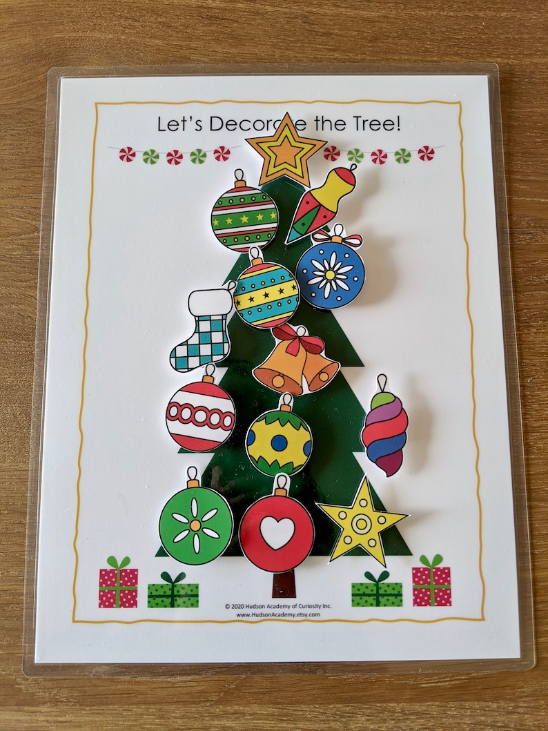 Christmas Busy Book Tree Decoration Winter Learning Activity | Etsy