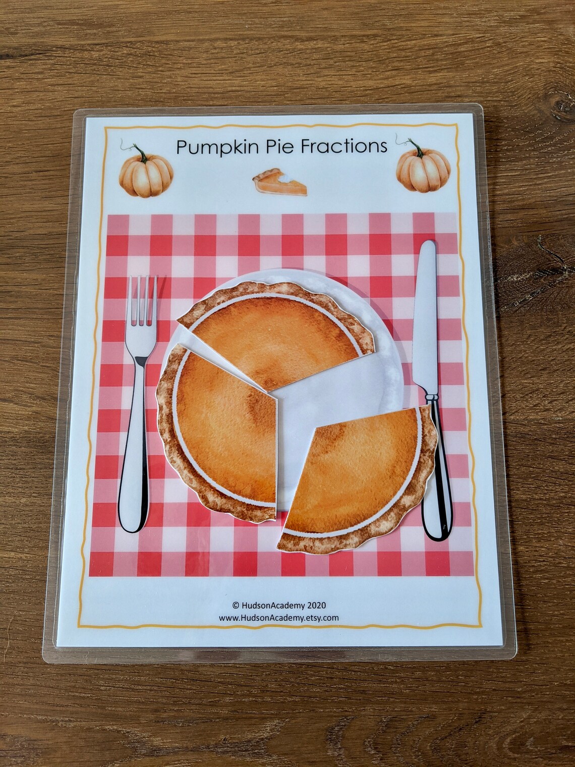 Pie Fraction Printable Autumn Themed Printable Fall | Etsy