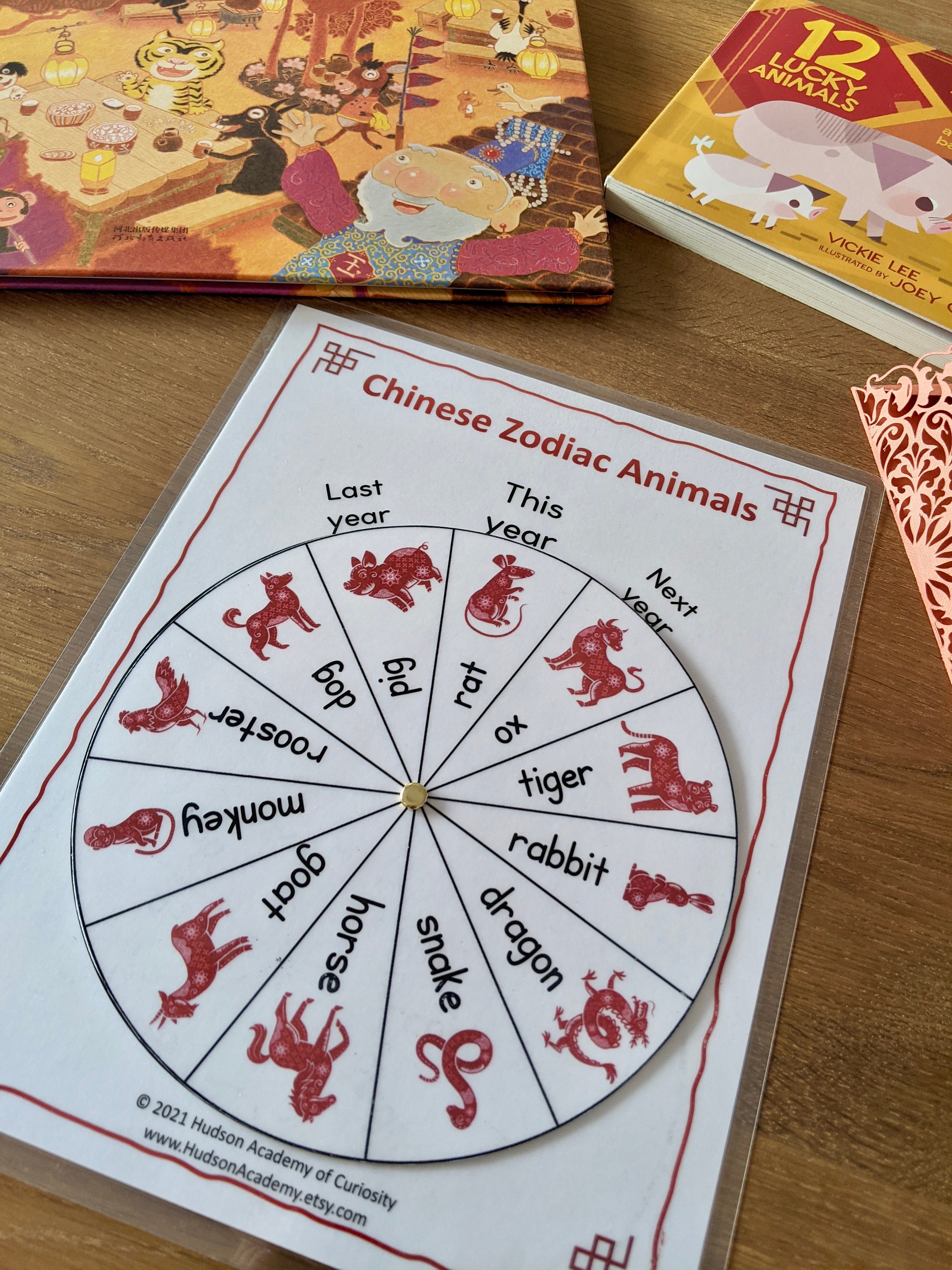 Chinese Zodiac Animals Wheel Lunar New Year Busy Binder | Etsy