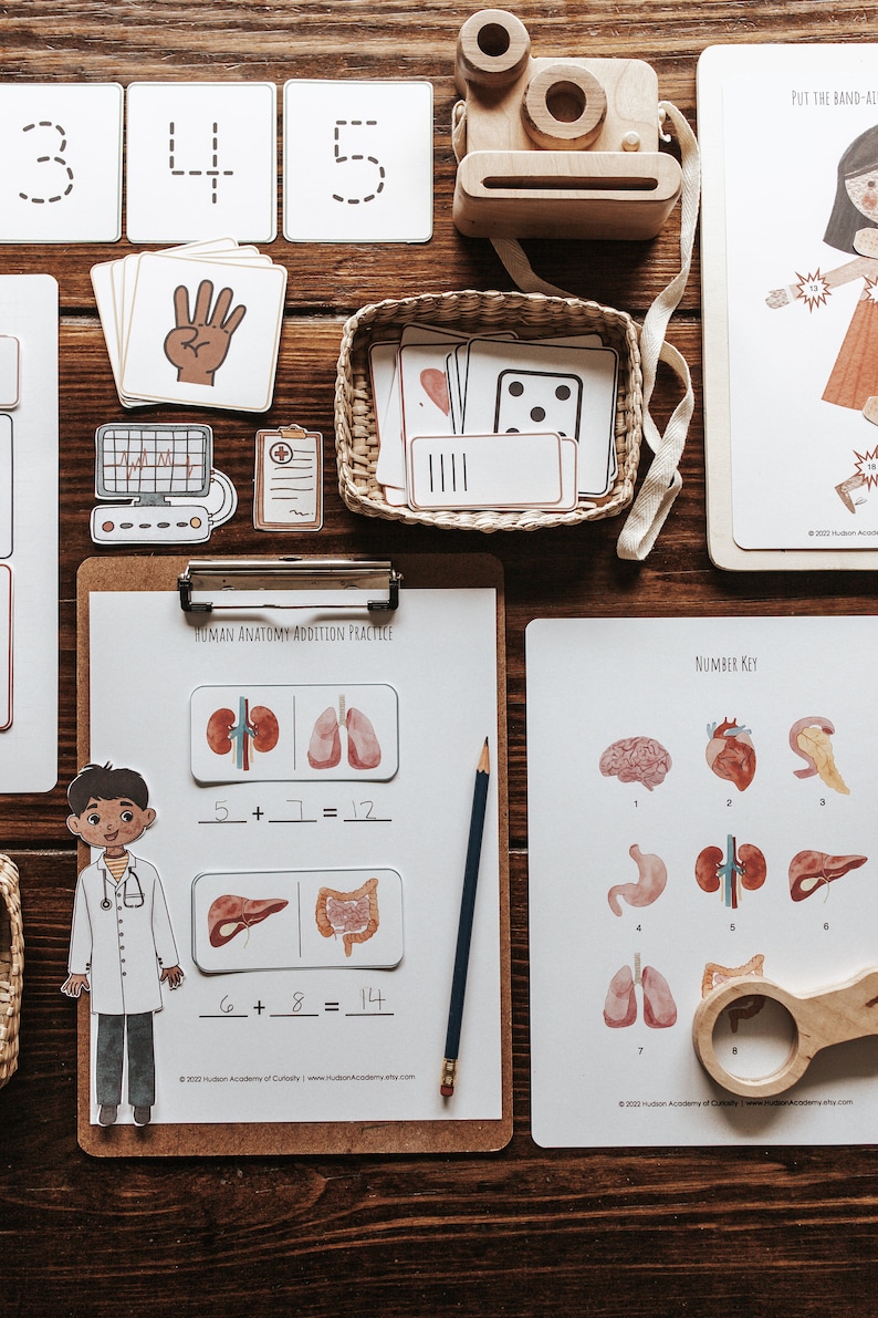 Human Body Math Unit: Anatomy for Kids, Bandaid Math (digital Download ...