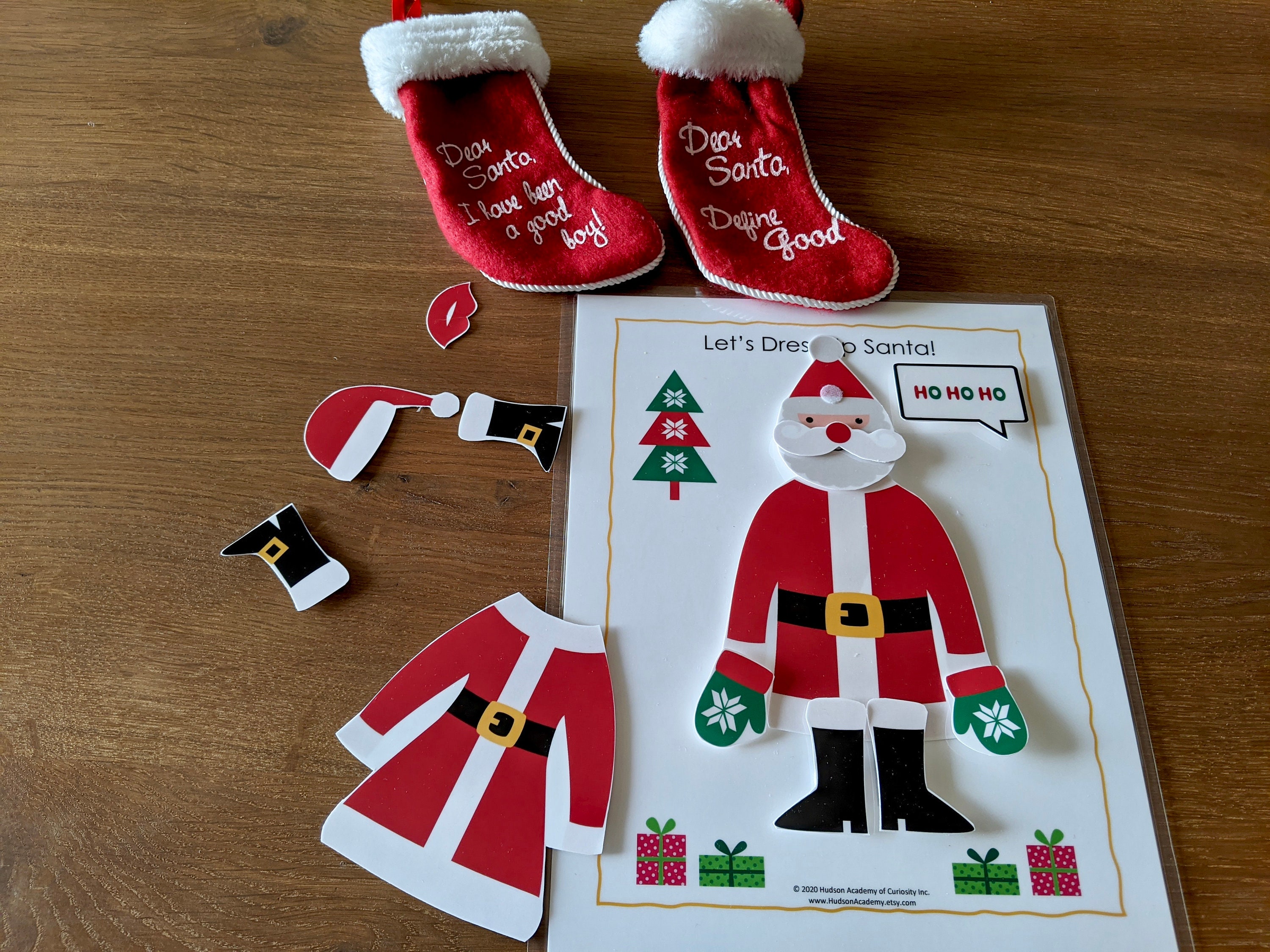 Santa Paper Doll Christmas Busy Book Winter Indoor Activity | Etsy