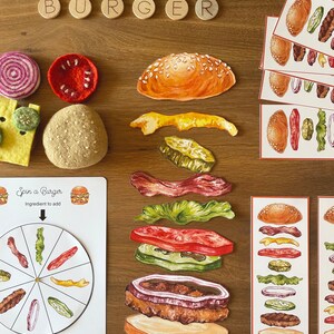 Build-a-burger Printable Activity: Kids Cooking Game With Spinner Wheel ...