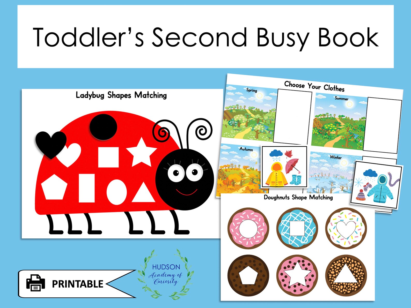 Toddler Busy Book Printable Busy Book File Folder Game - Etsy