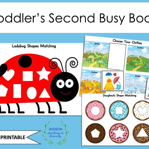 Toddler Busy Book Printable Busy Book File Folder Game - Etsy