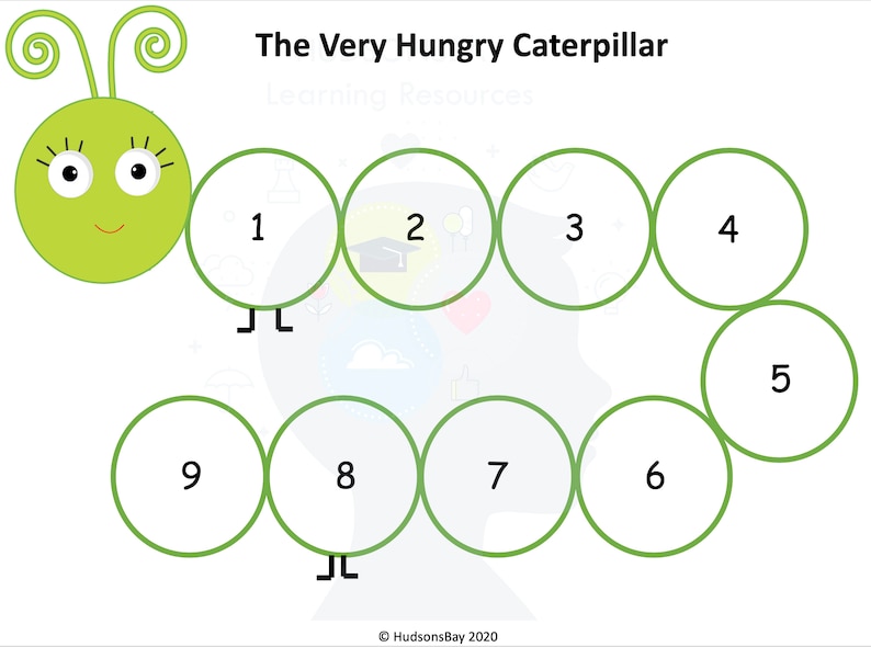 The Very Hungry Caterpillar Number Matching Printable Busy | Etsy