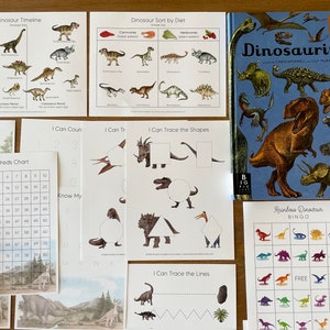 Dinosaur Printable Activity Bundle for Kids; Alphabet Tracing ...
