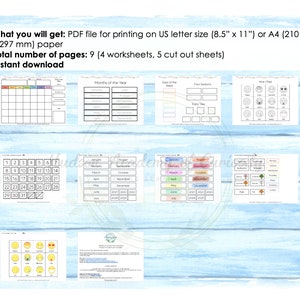 Perpetual Calendar Printable, Morning Basket, Morning Binder, Preschool ...