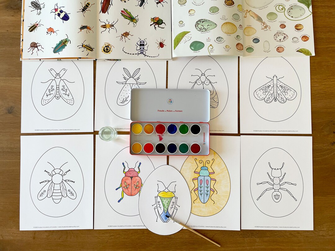 Easter Eggs Coloring Pages, Bugs Insects Coloring, Preschool ...