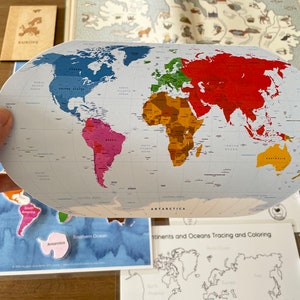 BUSY BOOK PRINTABLE World Map for Preschool and Kindergarten, Quiet ...