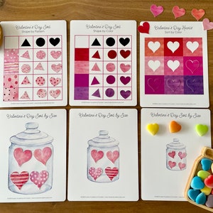 Valentine's Day Sorting Activities Bundle, Size Sorting, Color Sorting ...